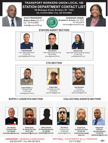 Stations Elected Officers | TWU Local 100