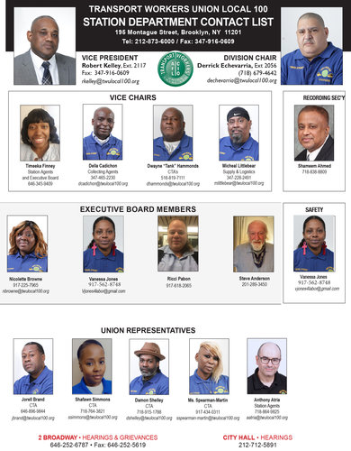Stations Elected Officers | TWU Local 100